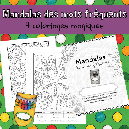 Coloriage - Mandalas des mots fréquents – Créations Carotine