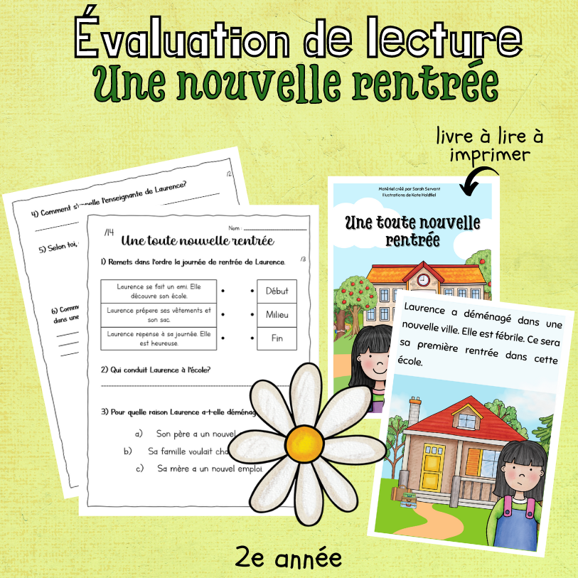 Évaluation de lecture - Une nouvelle rentrée (2e) – Créations Carotine