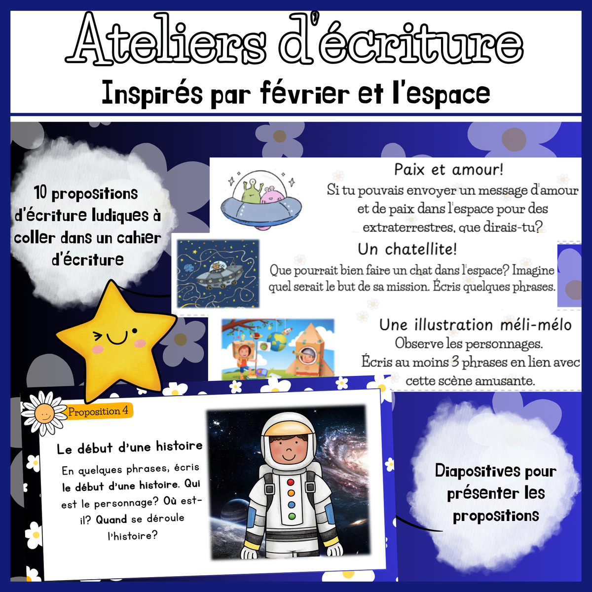 10 Propositions d'écriture - Espace et amour (février) – Créations Carotine