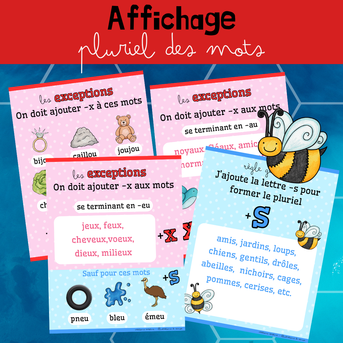 Affichage - Le pluriel des noms – Créations Carotine
