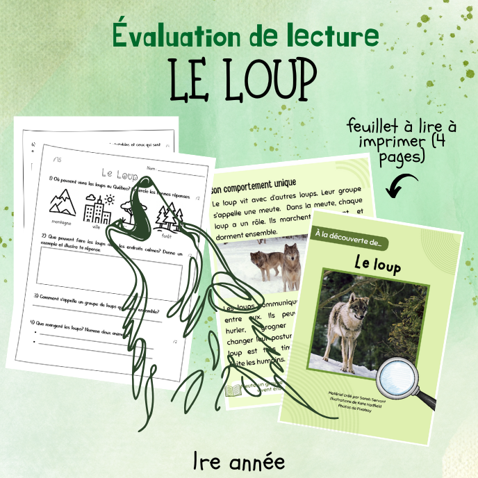 Évaluation de lecture - Le loup (1re) – Créations Carotine