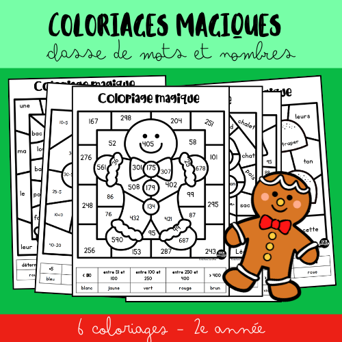 Coloriages magiques - Classes de mots et nombres (2e) – Créations Carotine