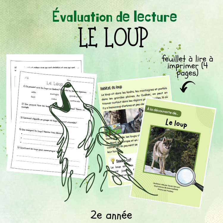 Évaluation de lecture - Le loup (2e) – Créations Carotine