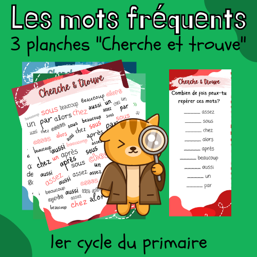 Atelier - Cherche et trouve des mots fréquents – Créations Carotine