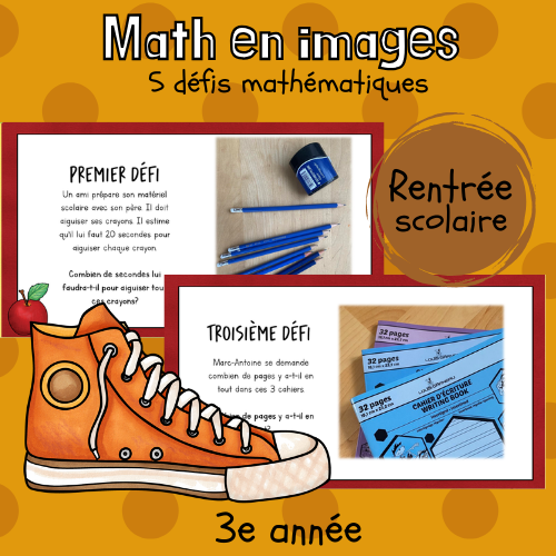 Maths par l'image - La rentrée scolaire (3e) – Créations Carotine