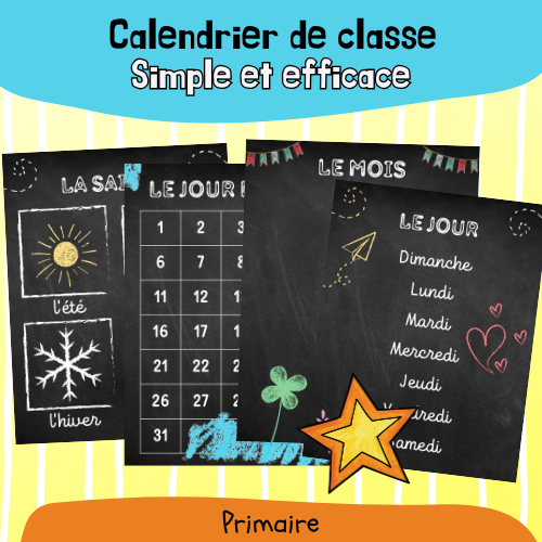 Affichage - Calendrier de classe – Créations Carotine